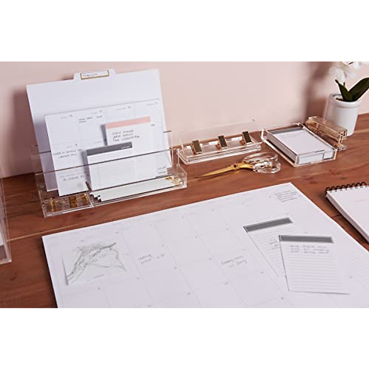 russell+hazel Weekly Notepad, White with Gilded Edges, 80 Sheets, 10” x 7” (27616)