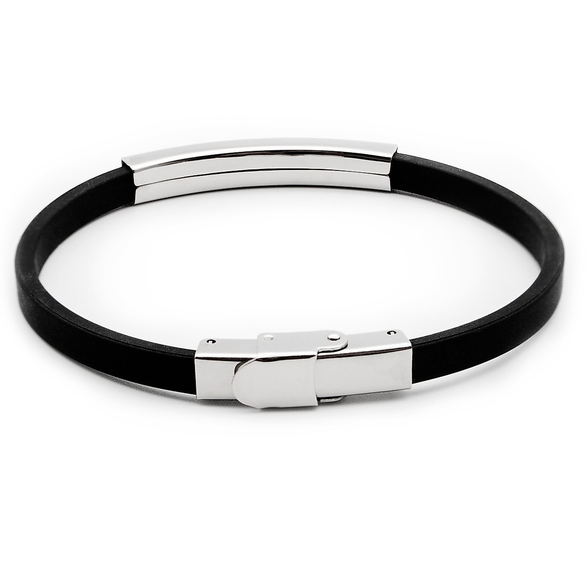 Custom Personalized Extra Narrow Silicone Bracelets, ID Bracelets for Men Women Kids Running