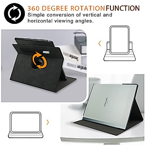 DINGGUAGUA for Remarkable 2 Paper Tablet Case,with Built-in Pen Holder - for 10.3" 2020 Released Cover for Remarkable2 Paper Tablet Book Folio Case,Black