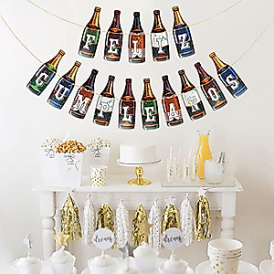 Dalaber Bottle Shape Feliz Cumpleanos Banner - Spanish Birthday Party Decorations - Fiesta Mexican Themed Birthday Party Decoration for Adults