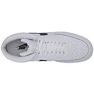 Nike Men's Court Vision Mid Sneaker, White/Blackwhite, 7.5 Regular US