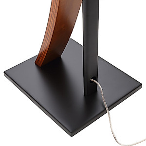 EXIMUS One Pair Fixed Height Universal Speaker Floor Stands with Real Wood - 290 Series (EX-290FW)