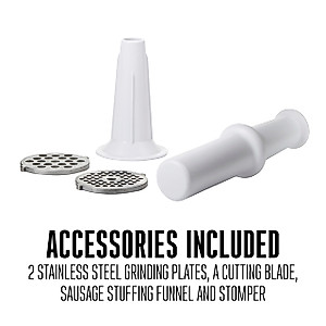 Weston Electric Meat Grinder & Sausage Stuffer, #12 750 Watt, 1 HP Motor, Grinds 4 lbs Per Minute, Silver (33-1301-W)