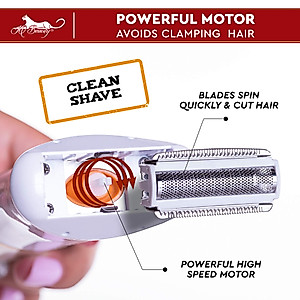 IQ Beauty Body Ladies Shaver - Compact Multi-Functional Stainless Steel 3-Blade Electric Razor for Women - Wet and Dry Smooth Glide Electric Shaver (Gold)