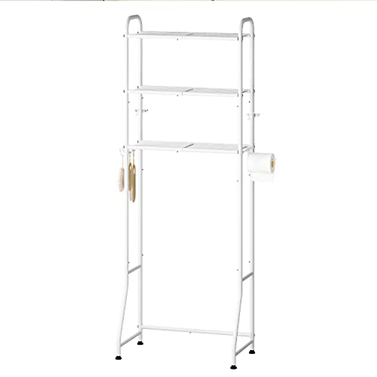 Simple Trending-3 Tier Shelf Bathroom Space Saver, Over The Toilet Rack,Bathroom Stand Storage Organizer, White