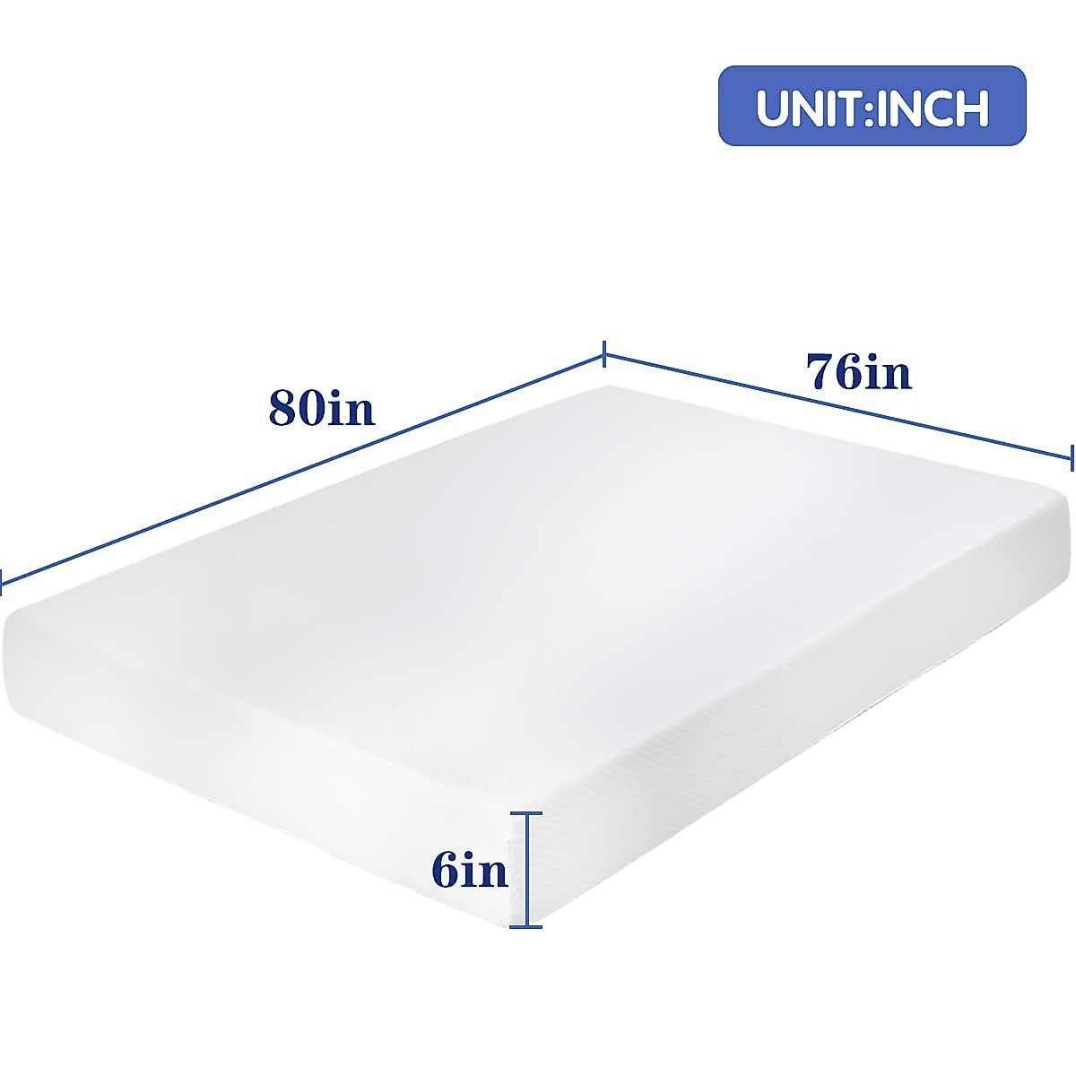 King Mattress, 6 Inch Gel Memory Foam Mattress for Cool Sleep & Pressure Relief, Medium Firm RV Daybed Mattress for Kid and Adults, Bed-in-a-Box, CertiPUR-US Certified