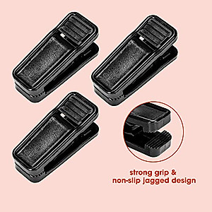 HOUSE DAY Plastic Hanger Clips, Strong Pinch Grip Clips for Use with Slim-line Clothes Hangers, Finger Clips (100Pcs Black)