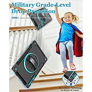 Case for Samsung Tab S7/S8 11 Inch 2022: Military Grade Shockproof Protective TPU Cover for Galaxy Tablet S7 11 Inch 2020 W/Stand - Handle - Shoulder Strap - S-Pen Holder -Mint Green