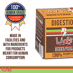 Licks Pill Free Dog Digestion - Dog Gut Health and Gas Relief - Bloating Relief and Digestion Supplement for Dogs - Dog Health Supplies - Gel Packets - 10 Use