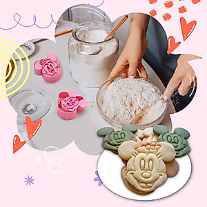 Mickey Minnie Shape Cookie Cutter Mold Set Cookie Cutters for Baking Stamps 2.2" ear to ear, 1.5" mid-face, 1.6" height. 0.8" thick - with a small Pipette Squeeze Dropper