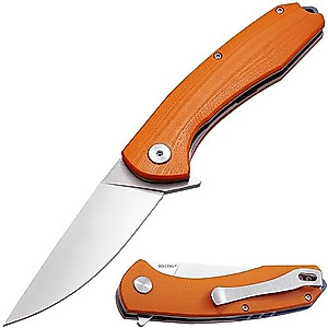 Folding Knife - Pocket Flipper Knofe - Classic Utility Sharp Knives - 5Cr15MoV Stainless Steel Blade with G-10 Handle Metal Clip - Best for Urban Camping and Hiking - Gifts for Men S-35