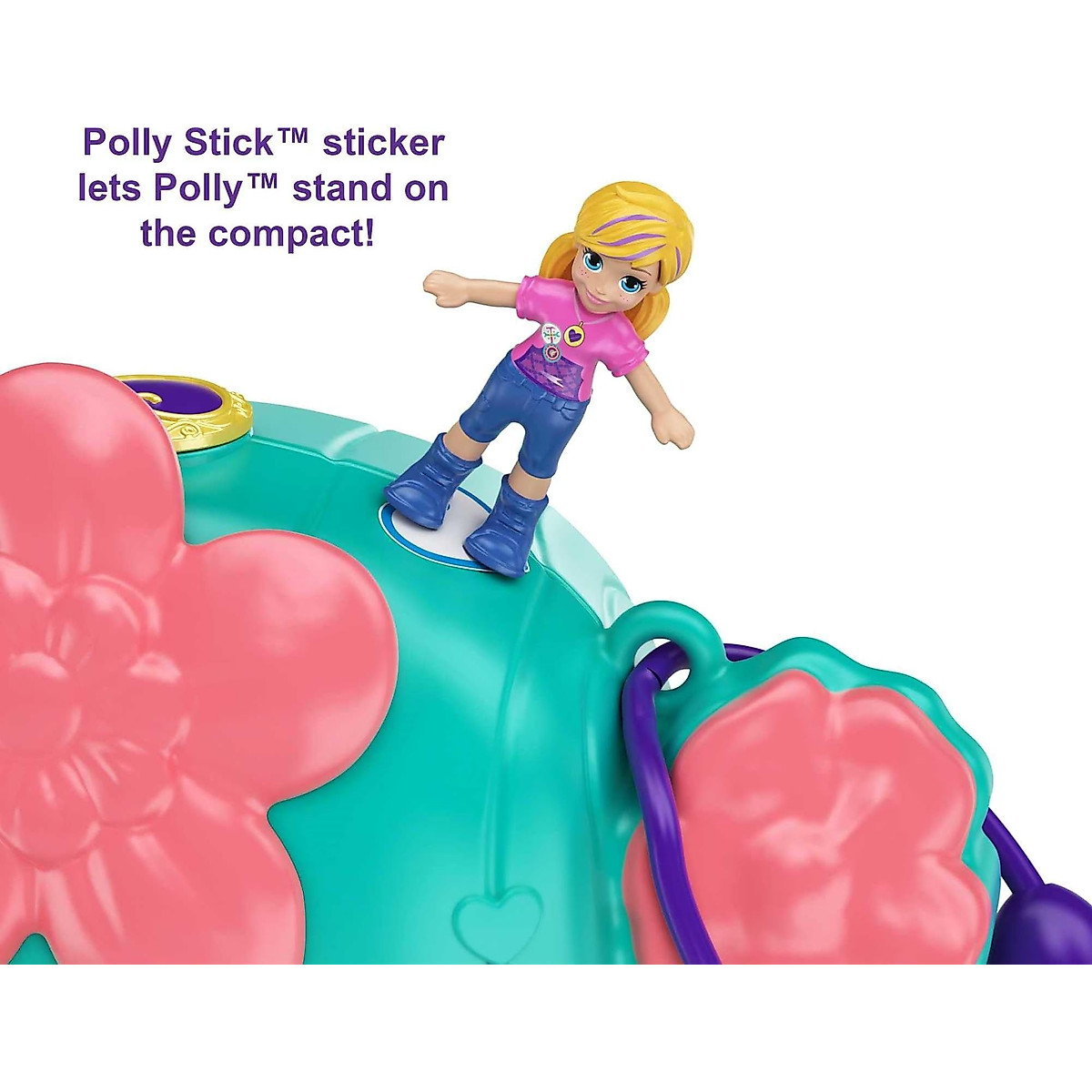 Polly Pocket Playset, Travel Toy with 2 Micro Dolls & Pet Horses, Pocket World Cactus Cowgirl Ranch Compact
