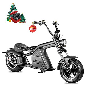 eAhora DOT Approved M8 Electric Motorcycle for Adults, 37MPH 2000W Motor 60V 30Ah Lithium Battery 40 Miles Range, Vacuum Tires Full Suspension Dual Hydraulic Brakes, 1-2 Persons Street Legal Bike