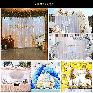 10ft x 10ft White Chiffon Backdrop Curtains, Wrinkle-Free Sheer Chiffon Fabric Curtain Drapes for Wedding Ceremony Arch Party Stage Decoration