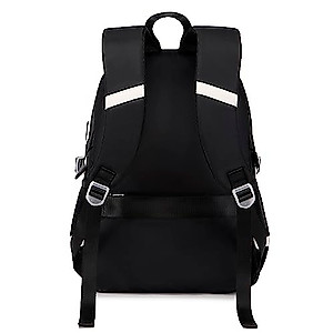 Teecho Waterproof Backpack for Teen Girls Cute Laptop Backpack for Women Stylish Travel Rucksack Black