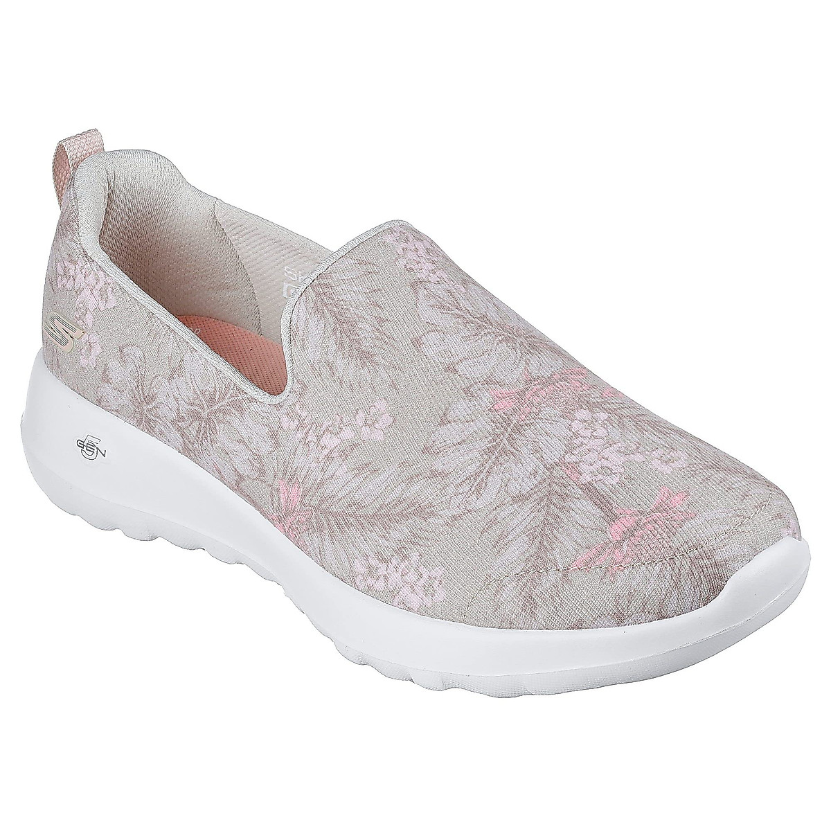 Skechers Women's GO Walk Joy Hawaiian Sunset Slip-on Shoes, Taupe Floral, 8.5