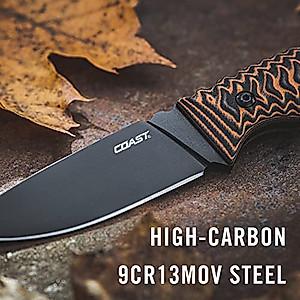 Coast F401 1919 Reserve Limited Edition Fixed Blade Knife, 4” Blade Black