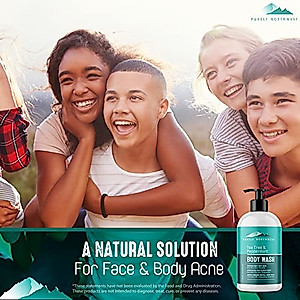 Tea Tree & Peppermint Foot & Body Wash | Great for Excess Sweating & Body Odor, Soothes Burning & Itching from Skin Irritations, Chafing, Jock Itch & Athletes Foot| Shower Gel for Women / Men/Teens-by Purely Northwest 9 OZ (2 PACK)