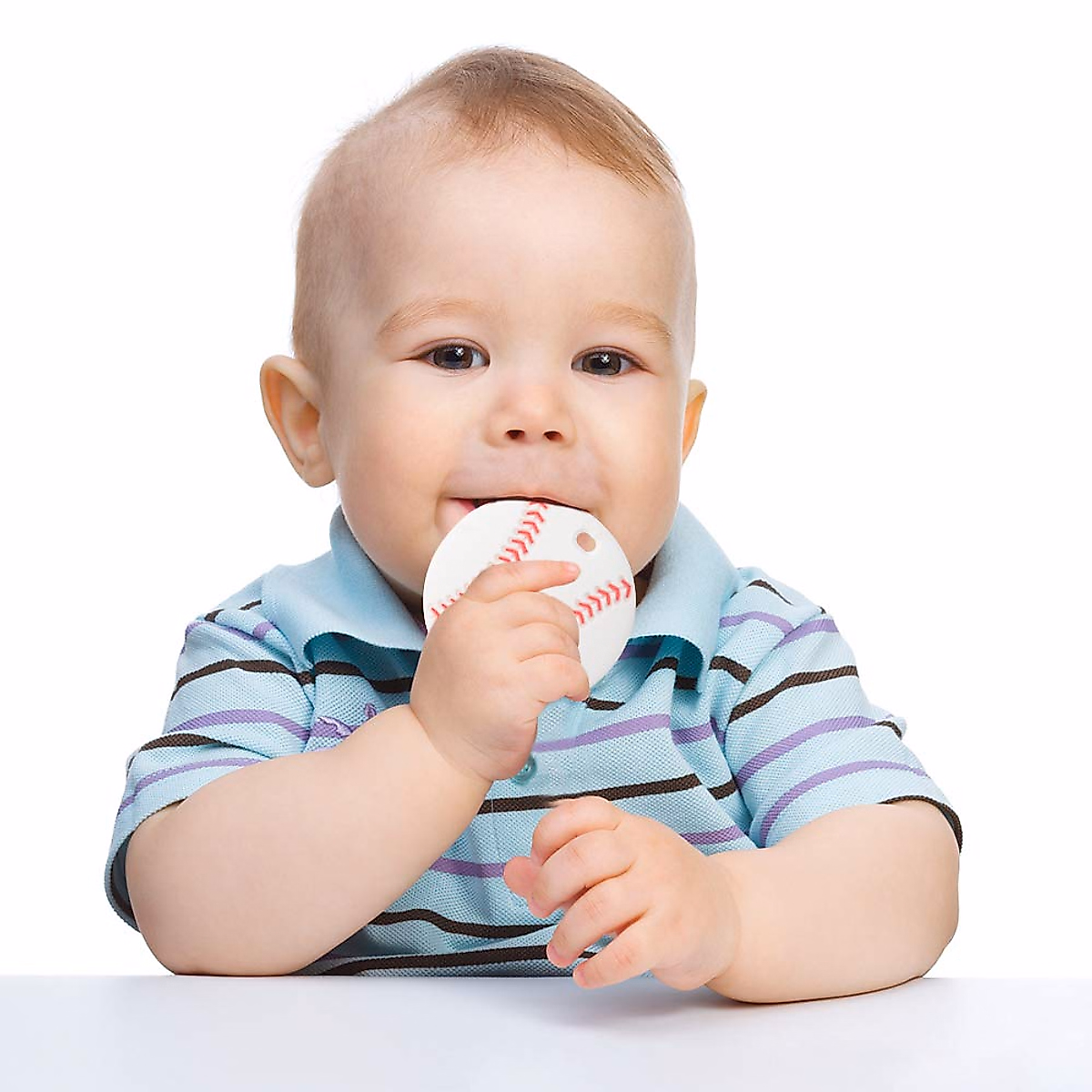 Baby Sport Silicone Teether,Sensory Chew Toys,BPA Free Soft and Effective Infant Teething Pain Relief Toys,Freezer Safe,Food Grade Silicone,Best Shower Gift for Boys and Girls (Baseball)