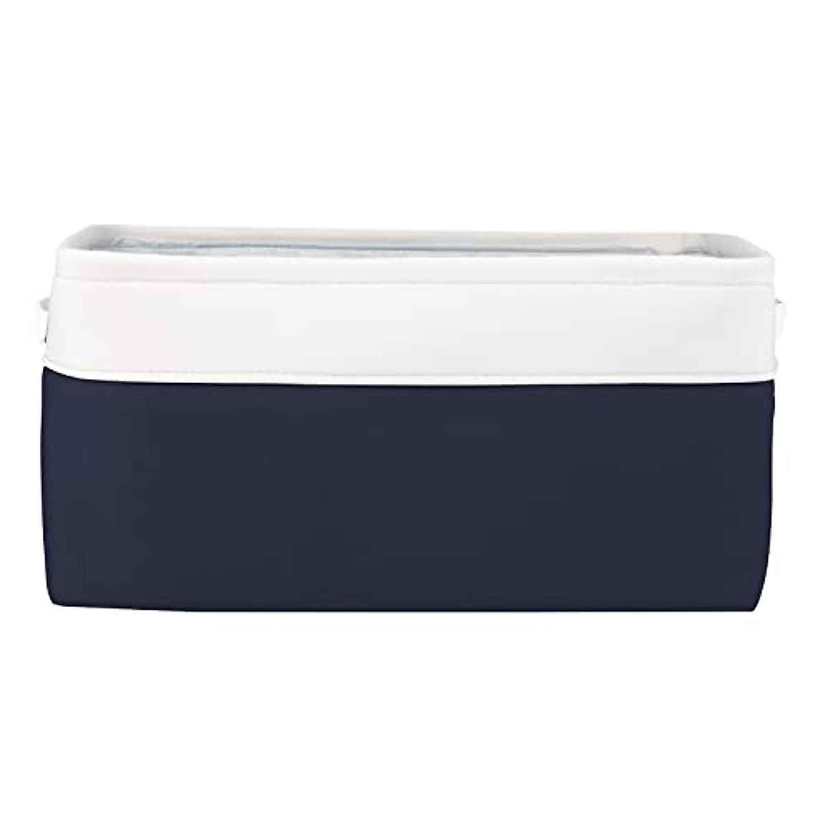 Canvas Storage Basket Organizer, Large | Fabric Rectangular Basket with Handles for Toys, Linen Closet, Clothes | Ideal Cube Storage Bin for Shelves, Navy