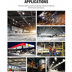 Nature White 4000K High Bay LED Light 150W 0-10v Dimmalbe,ETL Certified UFO High Bay LED Shop Light for Factory Work Shop Gym