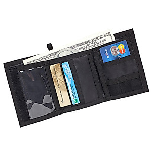 Chameleon Trifold Mens Wallet-Military Tactical Men Wallets- ID Card Holder - Canvas Thin Front Pocket Travel Wallet-Coin Zipper Pocket