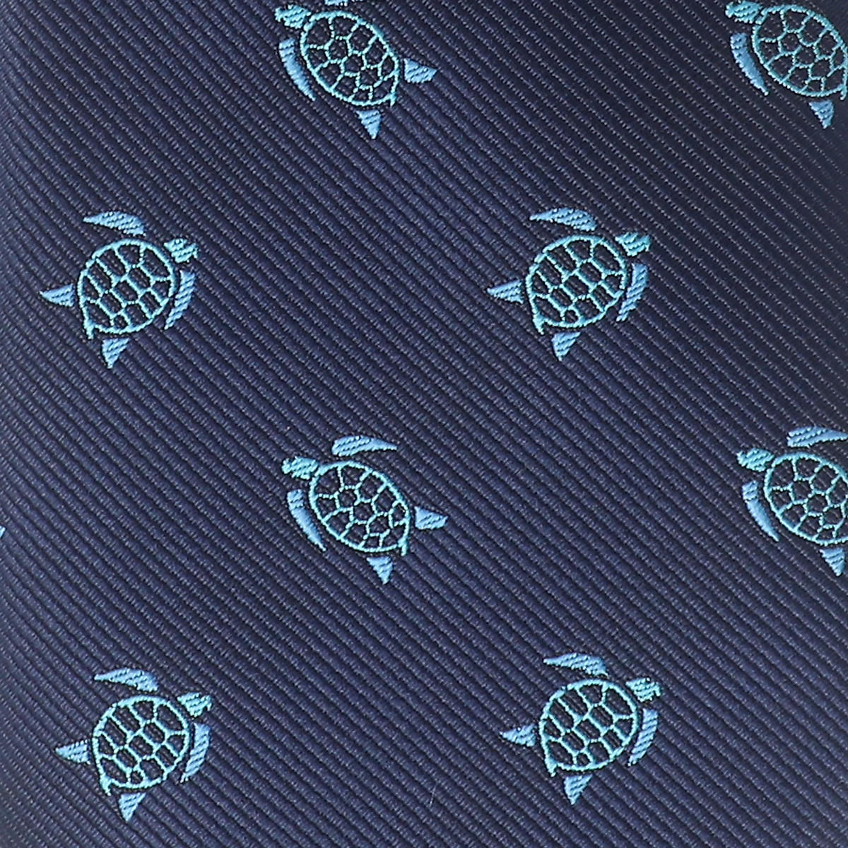 MENDEPOT Microfiber Jacquard Sea Turtle Pattern Necktie Blue Tortoise Animal tie