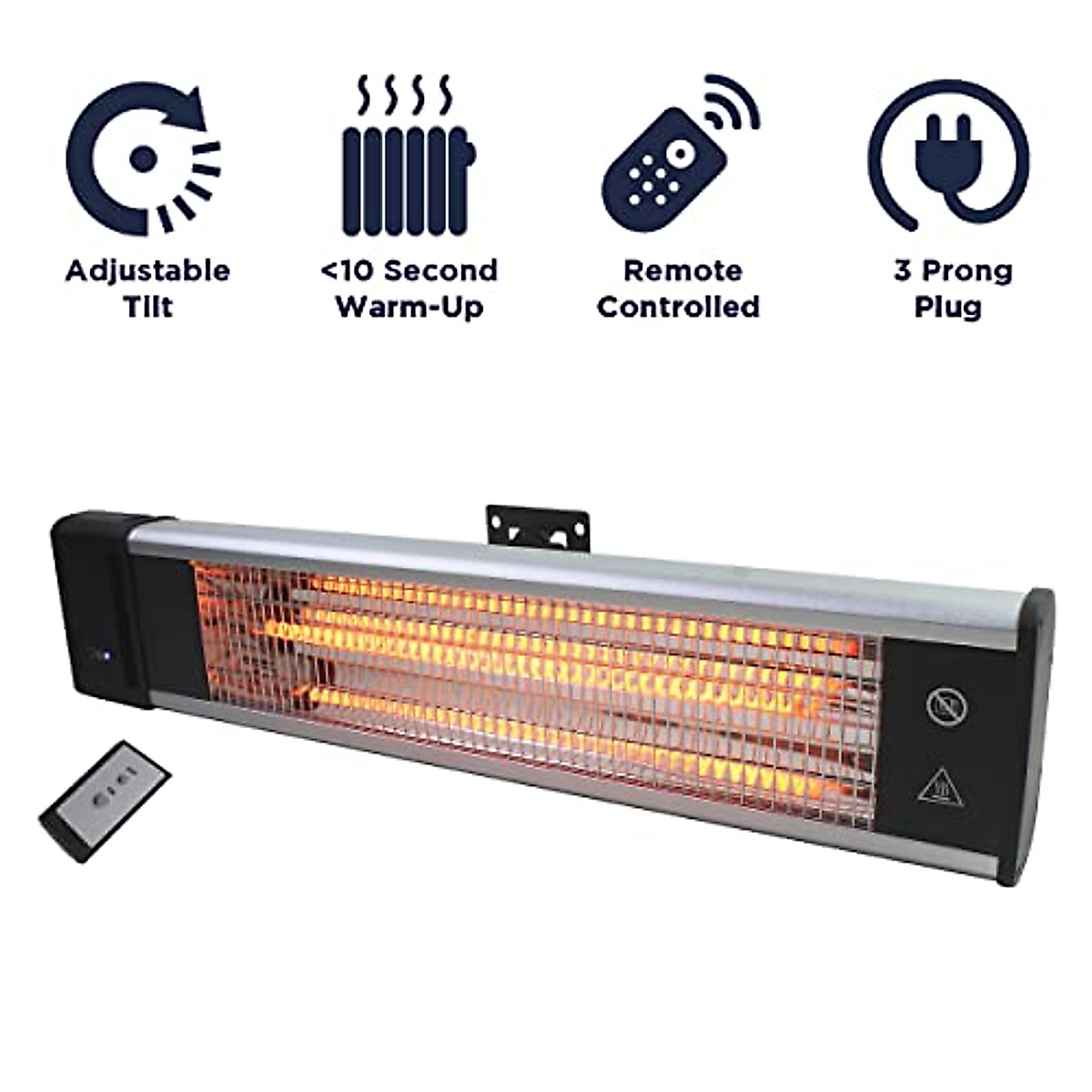 Maxx Air HeTR Outdoor Rated Ceiling or Wall Mount Infrared Heater with Remote, 1500 Watts