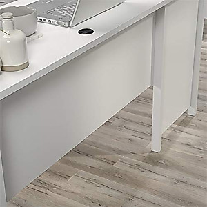 Sauder County Line Wooden L Shaped Computer Desk in Soft White