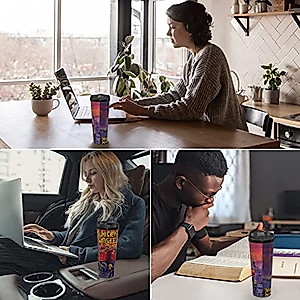 LOREBUTY Municipal Band Waste Coffee Mug With Lids 12oz Insulated Car Mugs Double Wall Vacuum Reusable Travel Coffee Tumbler For Hot/Ice Drinks Coffee Teas