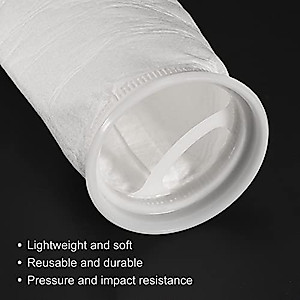 PATIKIL 4 Inch Ring Filter Socks 1 Micron, 2 Pack Mesh Bags Pool Skimmer Basket, White