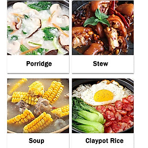 MYYINGBIN 1.5Liter Moroccan Tagine Pot Clay High Temperature Resistance Anti-Scalding Handle Slow Cooker Smooth Glazed Surface, A