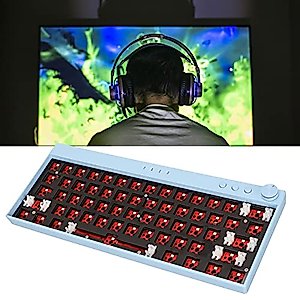 Yoidesu Mechanical Keyboard DIY Kit, 61 Keys Hot Swappable RGB Custom Mechanical Gaming Keyboard Kit, 3Pin/5Pin Switch, Wireless 2.4G/Bluetooth/Type C Wired Keyboard(Blue)