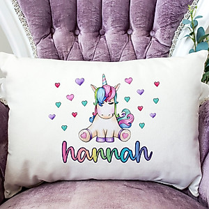 Personalized Toddler/Baby Bed Pillowcase w/Name 20"x26" - Customized Unicorn/Cat Pillow Case/Cover for Boy Girl Kids - Custom Travel/Bedding/Crib/Nursery/Infant Organic Cotton Pillowcases Sleeping C1