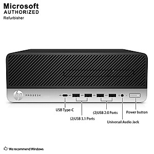 HP ProDesk 600 G3 Small Form Factor Business Desktop PC Computer - Intel i5-7500 - 8GB Memory - 256GB SSD - DVDRW - Windows 10 PRO 64-Bit (Renewed)