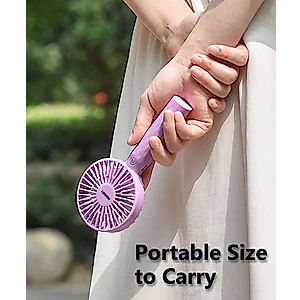 HonHey Handheld Fan, Super Mini Portable Fan with Rechargeable Battery Operated and 3 Adjustable Speed, Personal Hand Held Fan for Girls Women Kids Outdoor Travelling Indoor Office Home Eyelash Fan