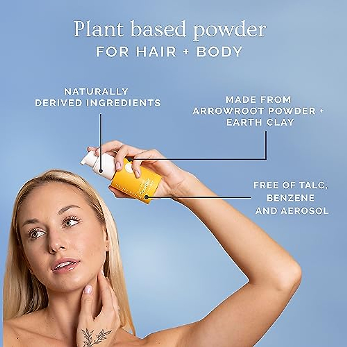 Cleo+Coco - Natural Dry Shampoo Powder - For Body & Hair - For Women - Absorb Odor & Sweat - Essential Oils & Arrowroot Powder - Free of Talc & Parabens - PCR - Made in USA - Grapefruit Bergamot - 4oz