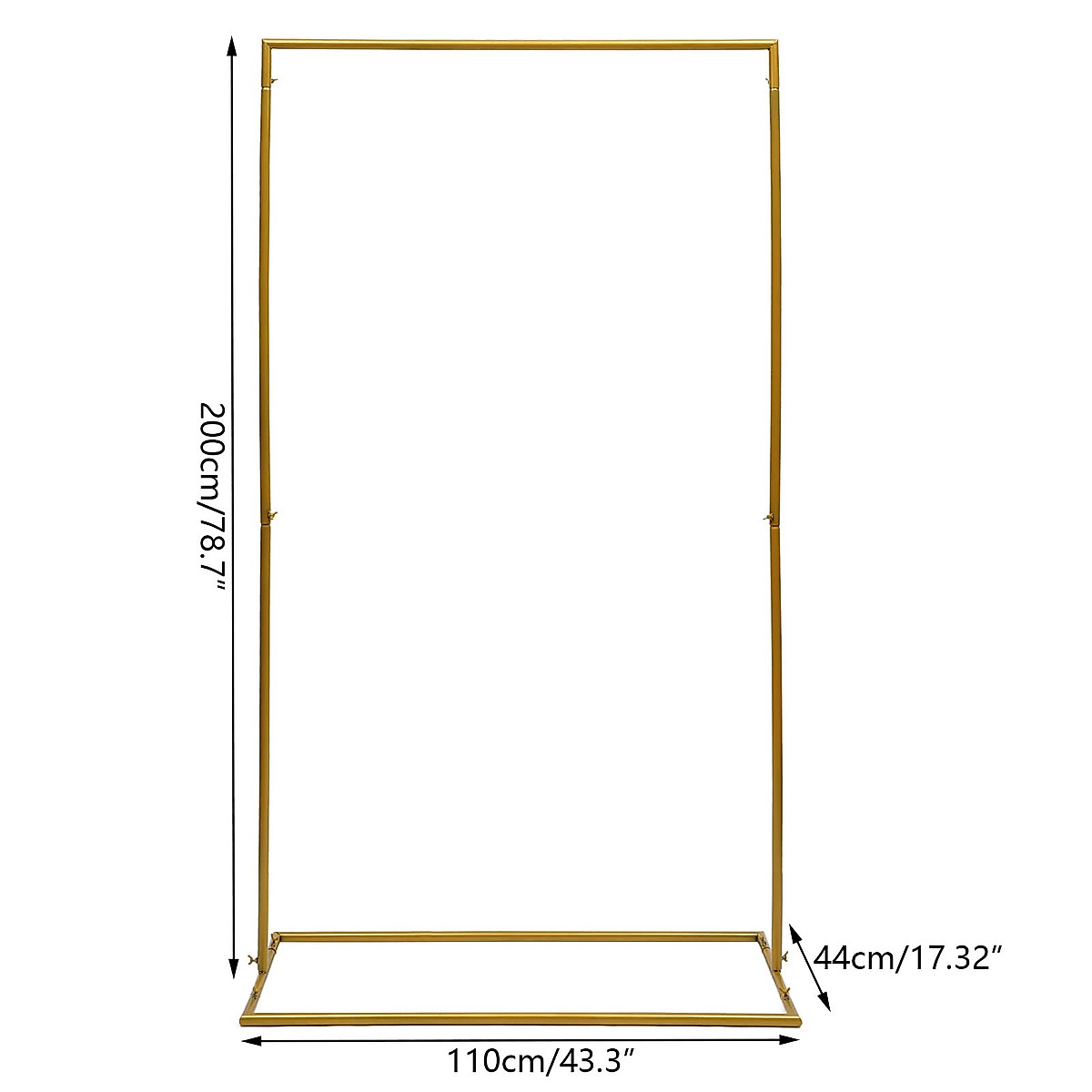 LyeXD 3.28 * 6.56FT Gold Rectangle Wedding Arch Backdrop Stand, Metal Arch Stand Wedding Arches Stand for Ceremony, Garden Floral Square Arch Frame Background for Wedding Party Decor