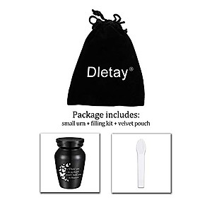 Dletay Small Urn for Human Ashes Small Keepsake Urn Mini Cremation Urns for Ashes Aluminium Memorial Ashes Holder-I'll Hold You in My Heart Until I Hold You in Heaven