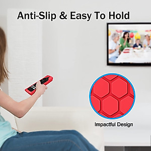 Fintie Silicone Case for Fire TV Stick 4K Max (2nd Gen)/Toshiba/Insignia/Pioneer/Fire TV 2-Series/4-Series/Omni Series TV Remote - Anti Slip Shockproof Cover for Alexa Voice Remote Enhanced, Red
