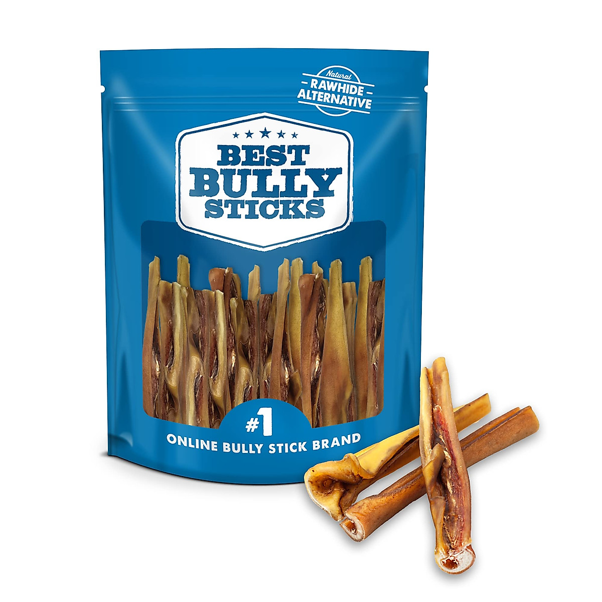 Best Bully Sticks Cheeky Beef Chews - Single Ingredient, 100% Grass-Fed Beef - USA Packed - Long-Lasting, Odor Free Alternative to Bully Sticks, 6" Chews - 20 Pack