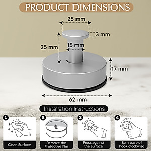 Suction Cup Hooks for Shower, Bathroom, Glass Door, Mirror, Tile - Loofah, Towel, Coat, Robe for Hanging up to 15 lbs – Brushed Gold, Brushed Nickel Chrome, Black - 2 pack (Brushed Nickel/Chrome)