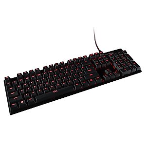 HyperX Alloy FPS - Mechanical Gaming Keyboard & Accessories - Compact Form Factor - Linear & Quiet - Cherry MX Red - Red LED Backlit (HX-KB1RD1-NA/A1) (Renewed)