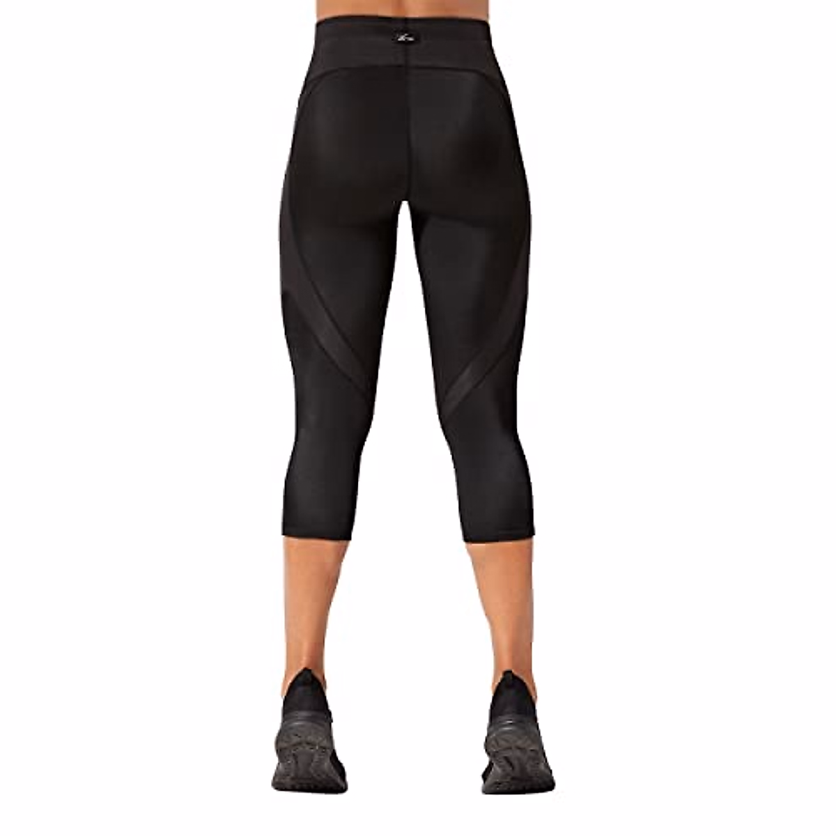 CW-X Women's Mid Rise 3/4 Capri Stabilyx Compression Legging Tights, Black, Small