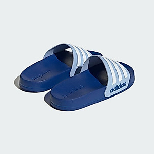 adidas Adilette Shower Slide Sandal, Blue Dawn/White/Team Royal Blue, 2 US Unisex Little Kid