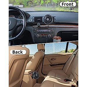 TriPole Car Fan, USB Powered Fan for Car Cooling Strong Airflow 3 Speed Car Vent Fan with Clip 360°Adjustable Vehicle Fan Portable Fan for Car Truck SUV RV Auto, Black