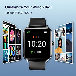 LIVIKEY Smart Watch, Fitness Tracker with Heart Rate Monitor, Blood Oxygen, Sleep Tracking, 41mm Smartwatch Waterproof with Pedometer for Women Men Watch Compatible with Android iOS Phones