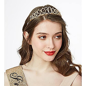 "I'm 30 Bitches!" Sash & Rhinestone Tiara Set - 30th Birthday Gifts Glitter Birthday Sash for Women Birthday Party Favors