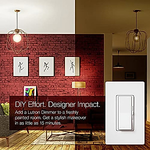 Lutron Diva LED+ Dimmer Switch for Dimmable LED, Halogen and Incandescent Bulbs, 150W/Single-Pole or 3-Way, DVSCCL-153P-BI, Biscuit