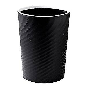 Hemoton Trash can Bedroom Plastic Containers Round Plastic Wastebasket, Garbage Container Bin 12 L/ 3.1 Gallon Capacity (Black) Small Containers Small Trash can